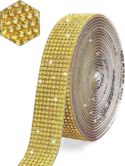 Бриллиантовая лента из страз, citrine