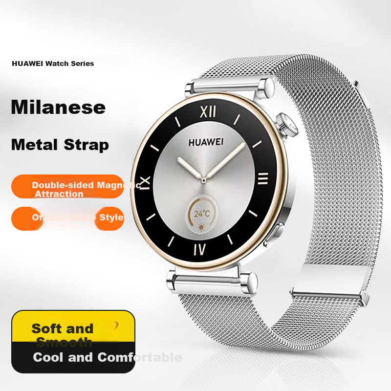 Mashi совместимые ремешки для часов Huawei Watch5/4/3/GT6/5/GT4/3/2/Pro и Honor Magic2 Миланеза двойная магнитная сталь