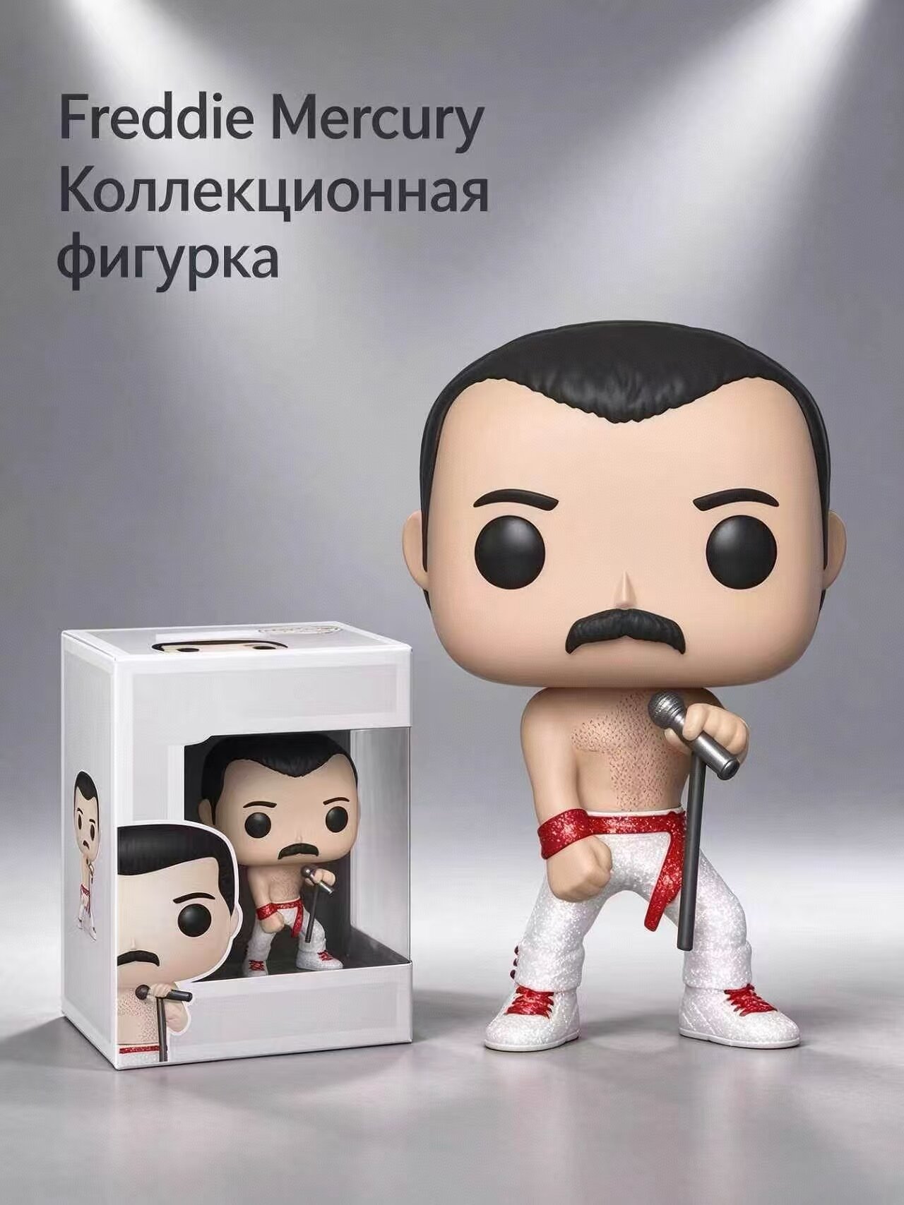 Коллекционная фигурка Фредди Меркьюри, образ концертного выступления, красная версия, высота 10 см