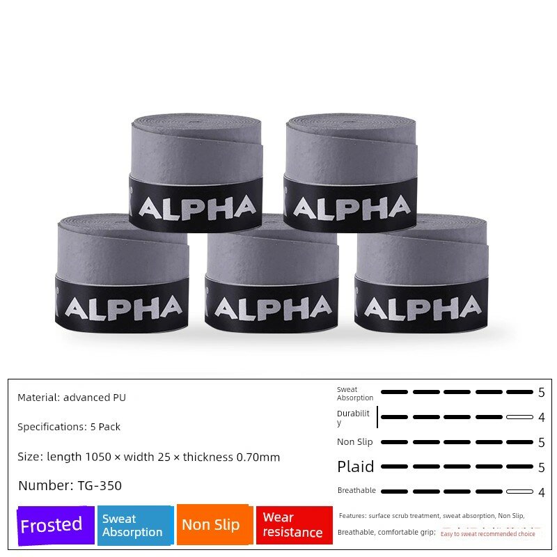ALPHA Противоскользящая Накладка для Рыболовной Удочки с Матовым Покрытием, Серый, 5 шт. для Спортивных Аксессуаров