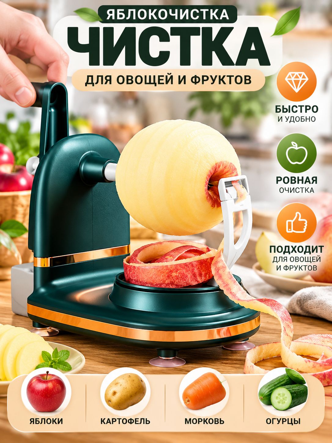 GM Яблокорезка яблокочистка, овощечистка для овощей