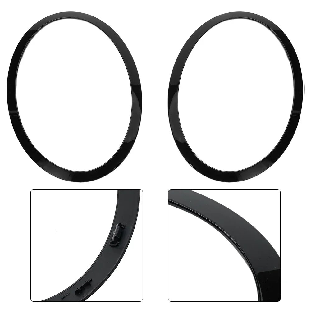 1 пара для Mini Cooper R55 R56 R57 20013-2017, глянцевая черная фара, кольцо, накладка, объемная крышка, наклейки, автомобильные аксессуары