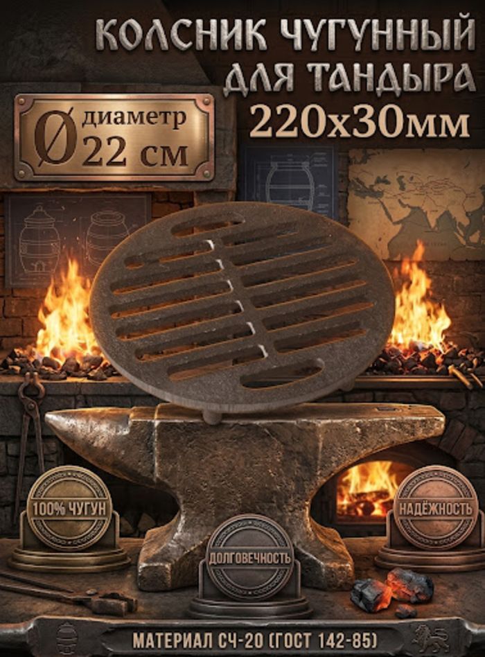 Колосник чугунный для тандыра d 22 см