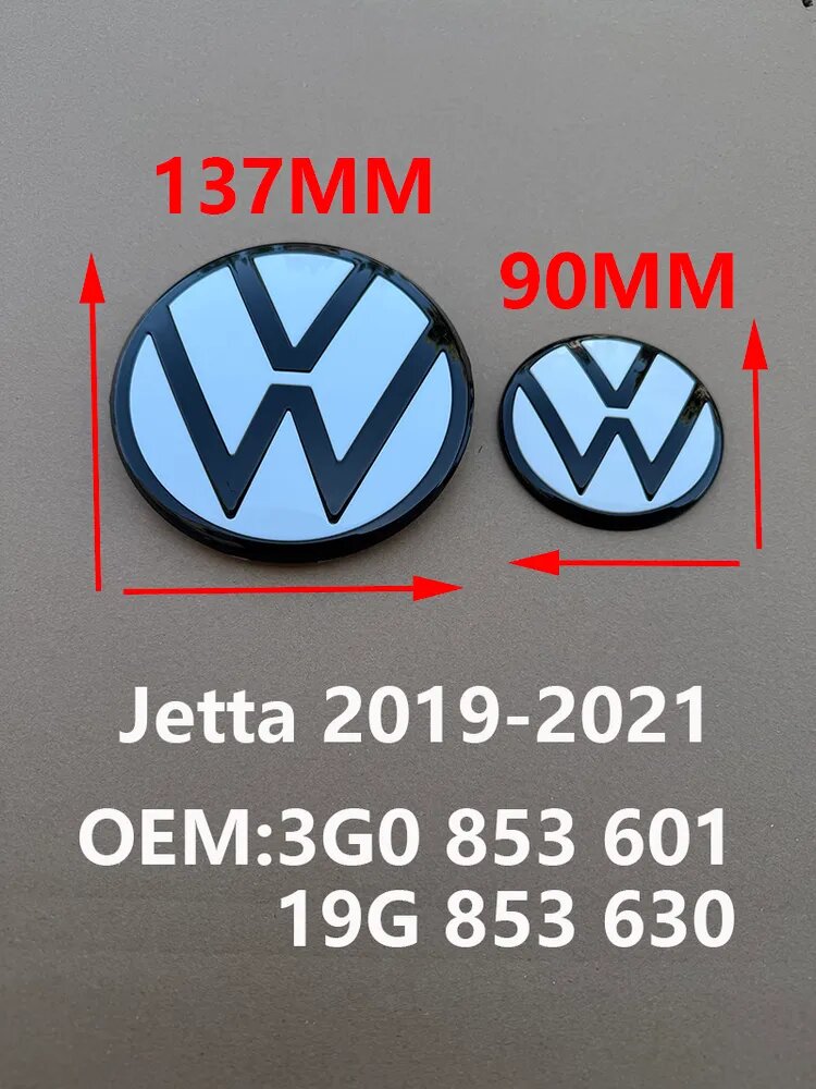 Volkswagen JETTA 7 MK7 2019-2021 до и после 2PCS логотип, решетки эмблемы задняя эмблема багажника-черный 3G0853601/19G853630