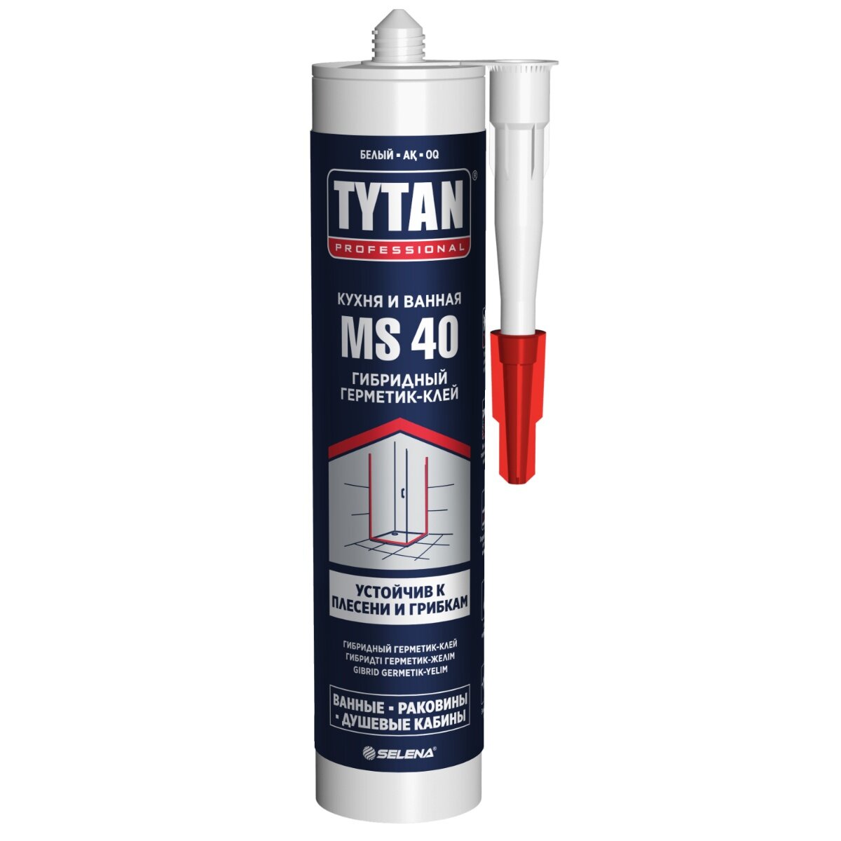Клей-герметик гибридный Tytan Professional MS 40 Кухня и ванная, 280 мл, белый
