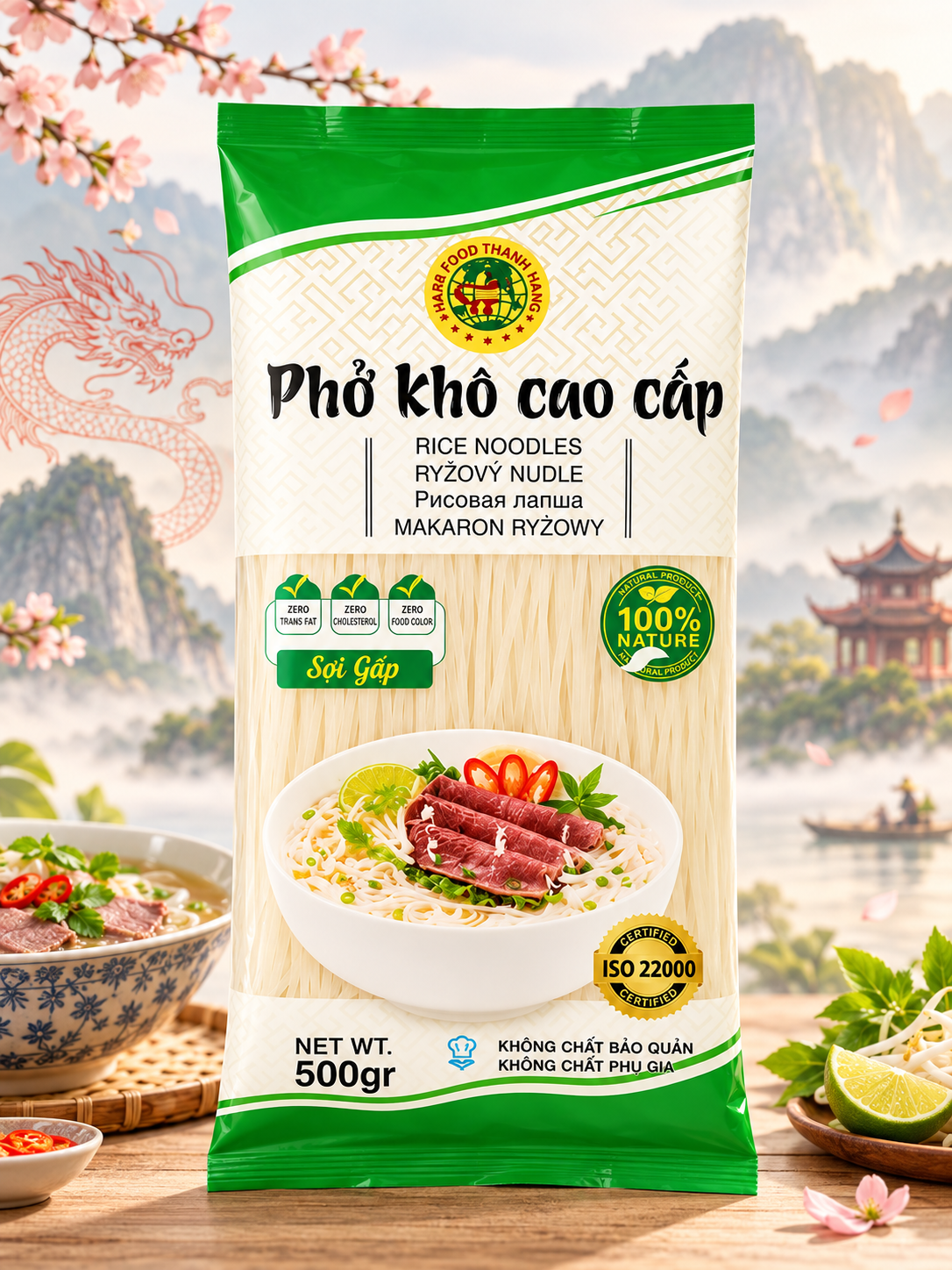 Лапша рисовая THANH LOC для приготовления азиатских блюд 500 г, Вьетнам