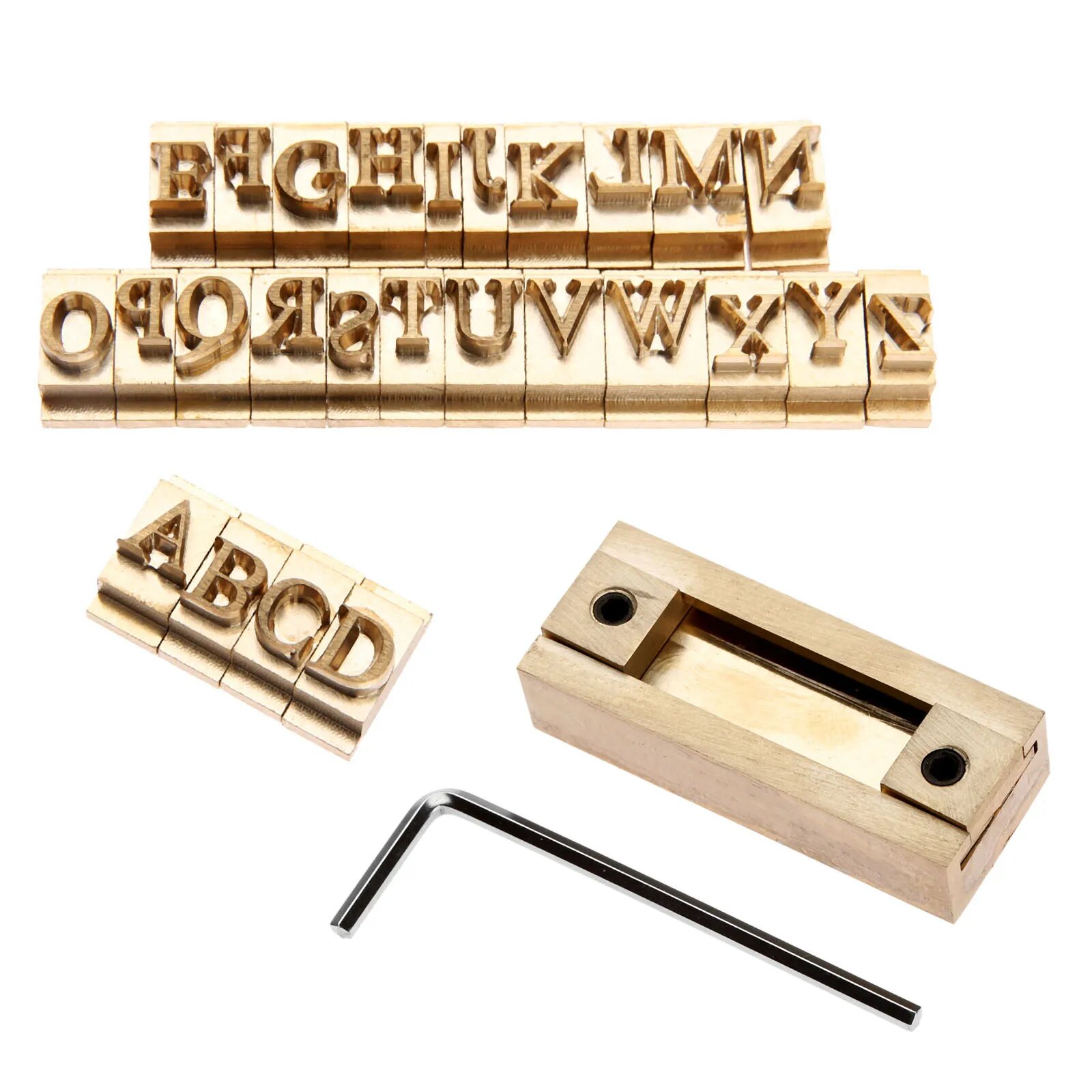 Штампы для тиснения кожи Brass, заглавные буквы, цвет c