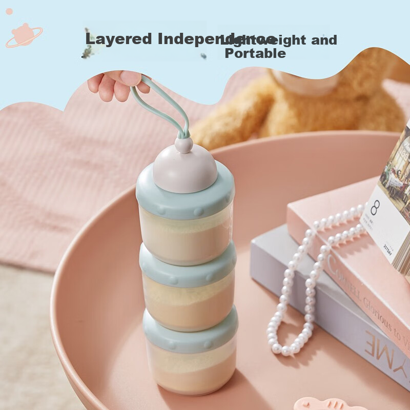 Bear Baby Портативная разделенная герметичная коробка для закусок детей 3 шт. непроливные контейнеры для молока белый