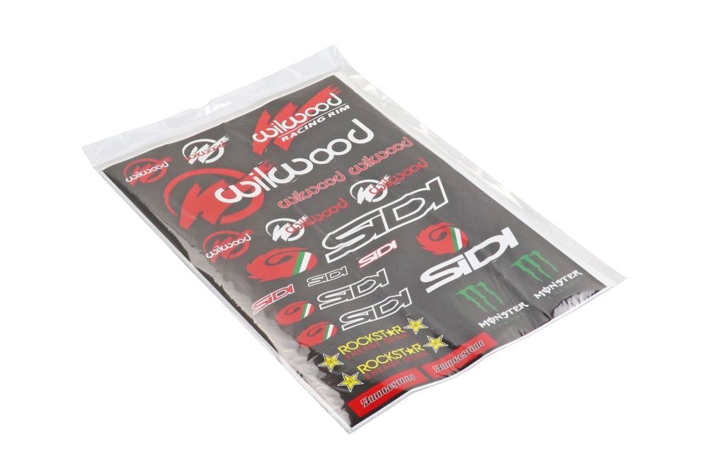 Наклейки: WILWOOD, SIDI, ROCKSTAR, MONSTER ENERGY, BRIDGESTONE (30x45)