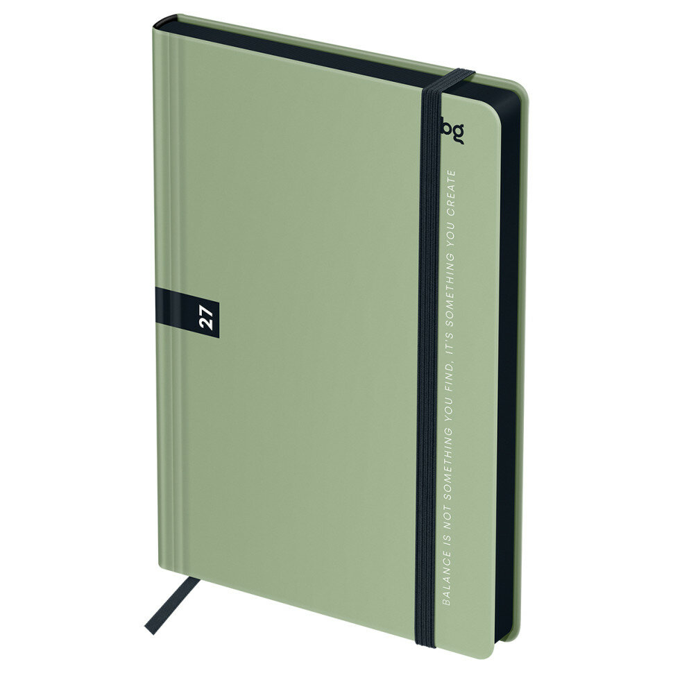 Ежедневник датированный 2027г, А5, 176л, 7БЦ BG"Monochrome. Matcha", мятный, soft tuch, 390330