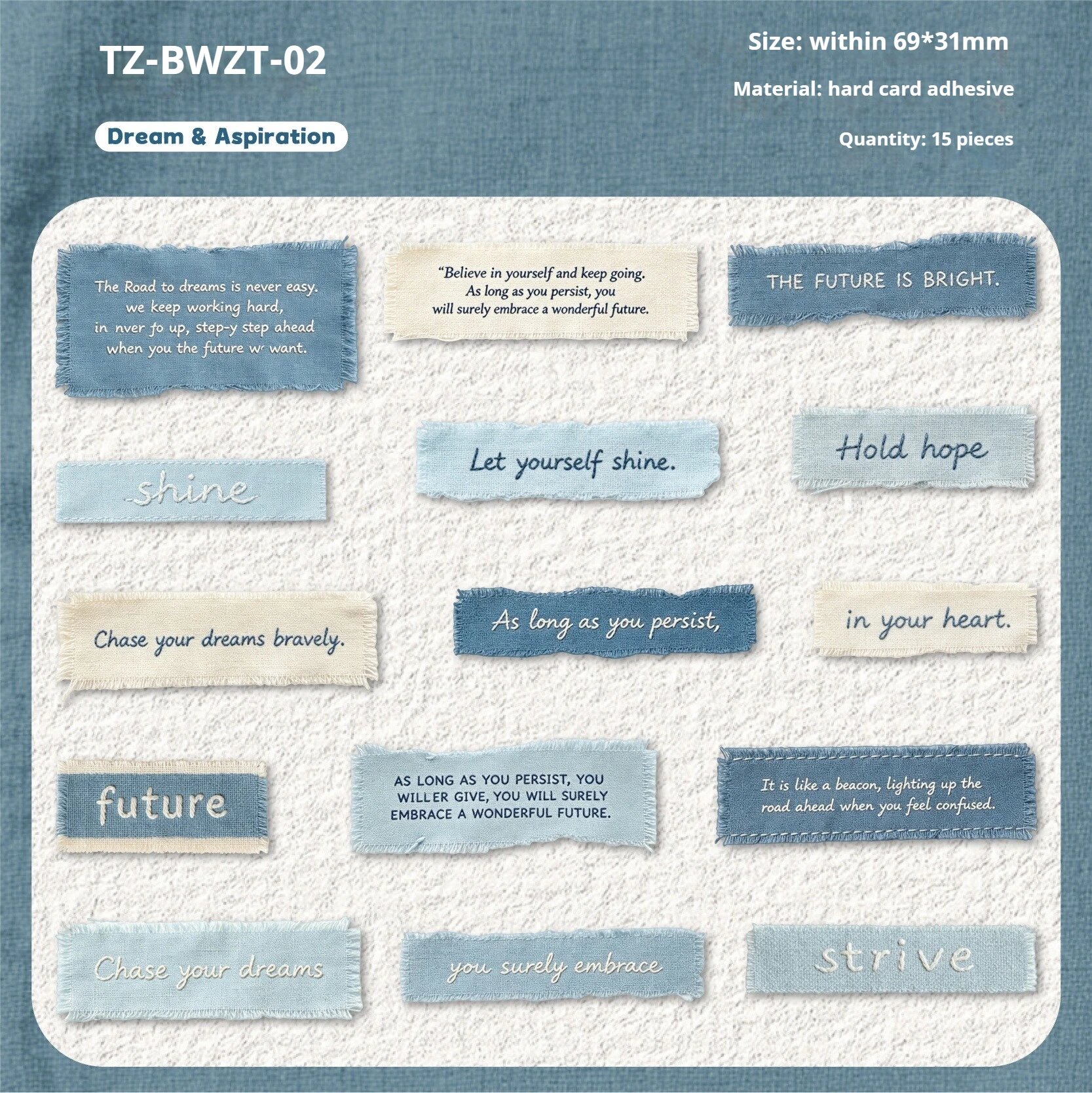 Этикетки Dream & Aspiration TZ-BWZT-02, 15 шт.