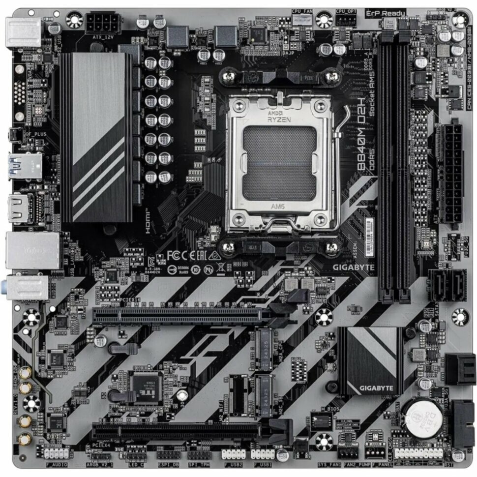Материнская плата GIGABYTE B840M D2H, AM5, B840, 2xDDR5 mATX, 2301643