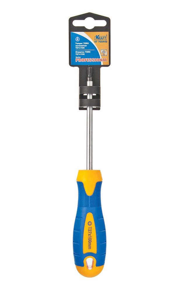 Отвертка Torx Т27*100 "KRAFT" (с отверстием)