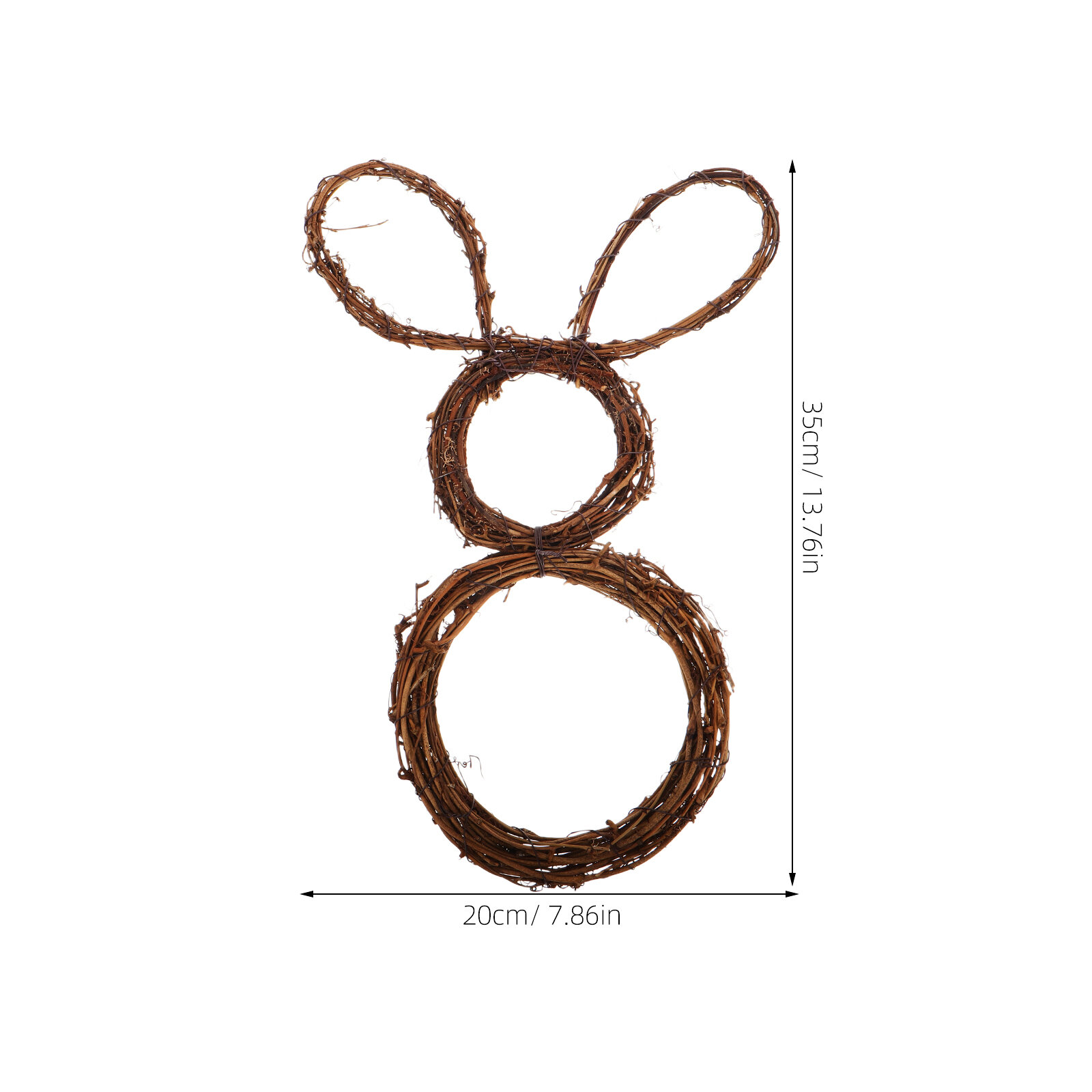 Венок В Forme Кролика Природный Лозовый Венок Для Декора Дома И Сада 35.00X20.00X2.00Cm