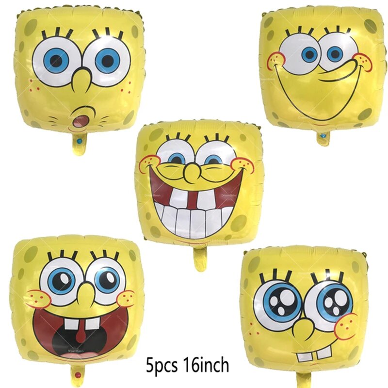 Комплект декора для вечеринки Губка Боб 5pcs Foil Balloons
