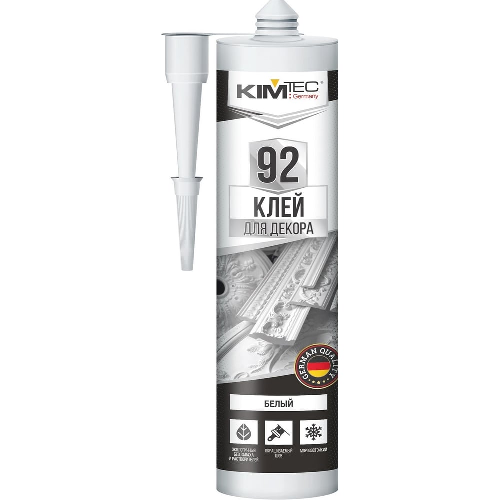 Клей вместо гвоздей KIM TEC 92 для декор. элементов белый 280мл 11602847