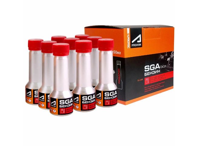 Набор присадок в бензин "SGA box" для снижения расхода, восстановления и продления ресурса форсунок, 450мл