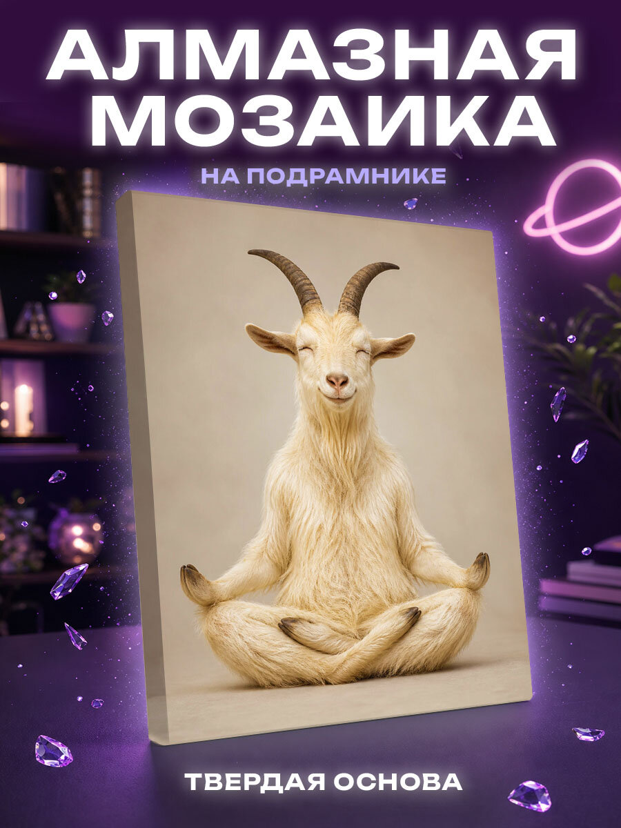 Алмазная мозаика Коза в абсолютном дзене