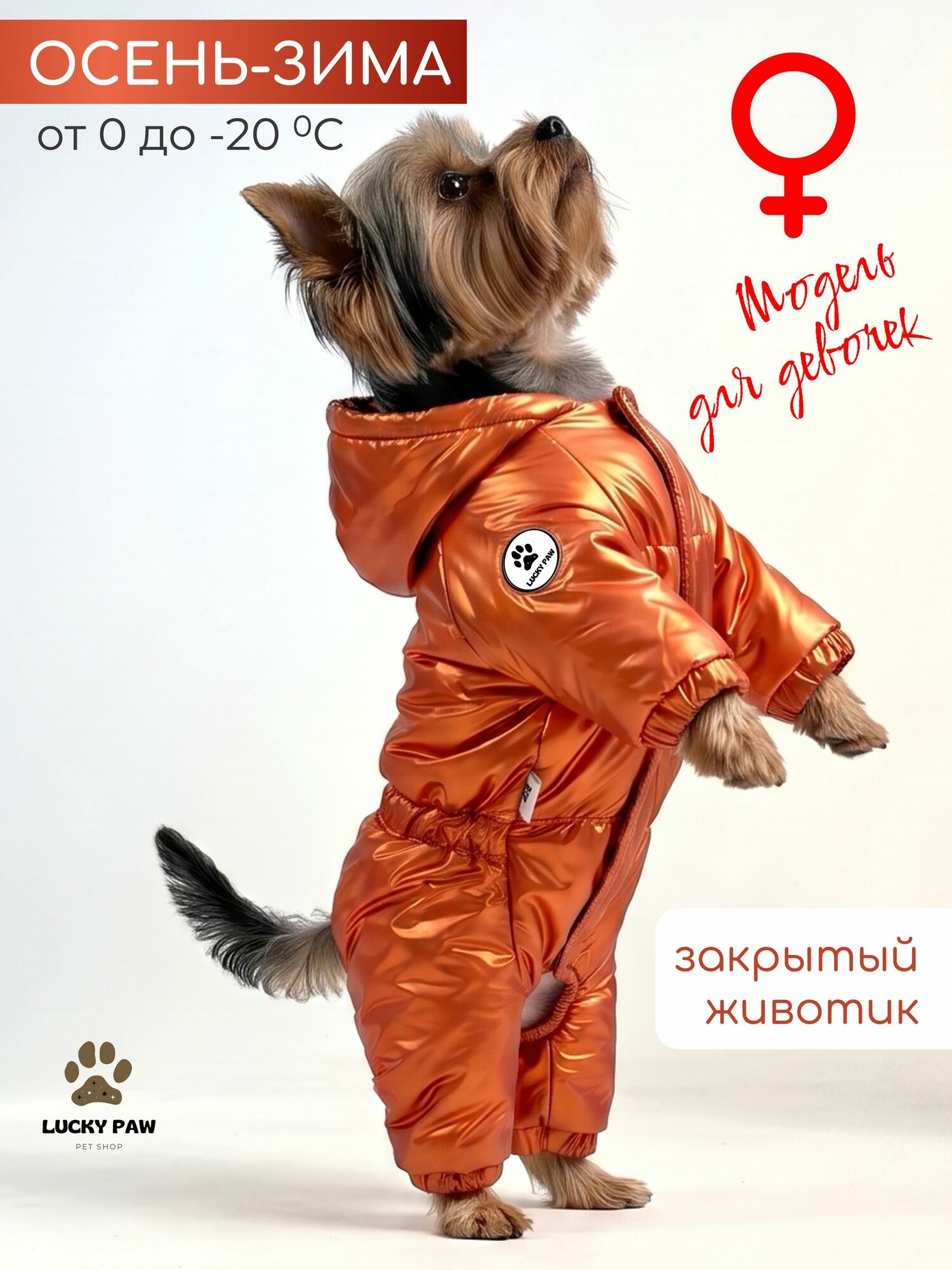 Комбинезон для собак утепленный на флисе, размер