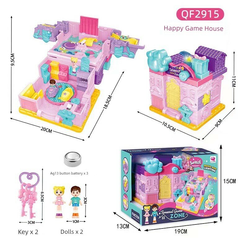 Мини-домик-игровая площадка с подсветкой и музыкой для девочек 3-6 лет, развивающая игрушка