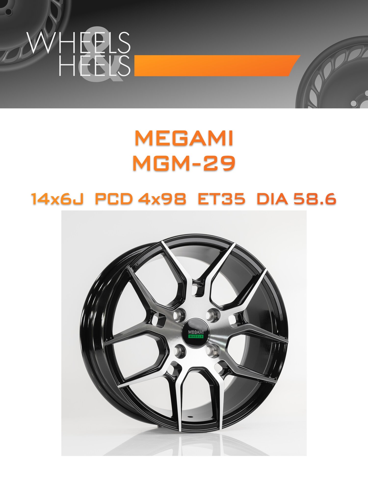 Диск автомобильный литой Megami MGM-29 14x6 4x98 et35 dia58.6 bkf