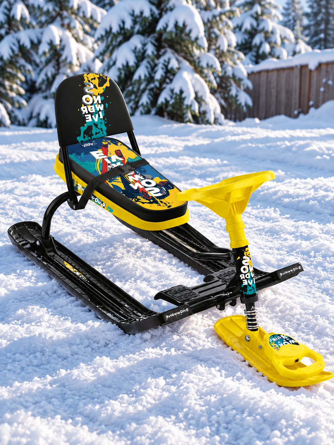 Снегокат детский зимний BRAND NIKA ORIGINAL Тимка спорт 4-1 со спинкой Winter sport ТС4-1/WS
