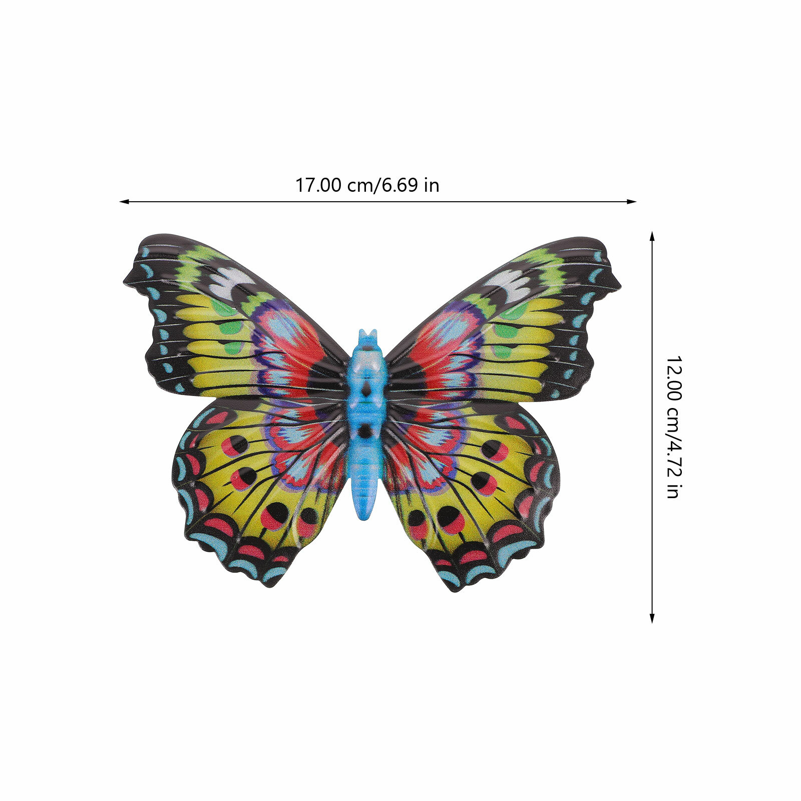 Желтая Бабочка Из Металла Для Украсления Стены Размер 17.00X12.00X0.30Cm