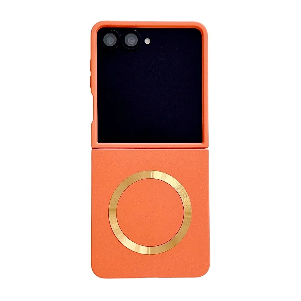 Магнитный Чехол Candy Solid Color MagSafe Для Samsung Galaxy Z Galaxy Z Flip 8, Оранжевый, Orange