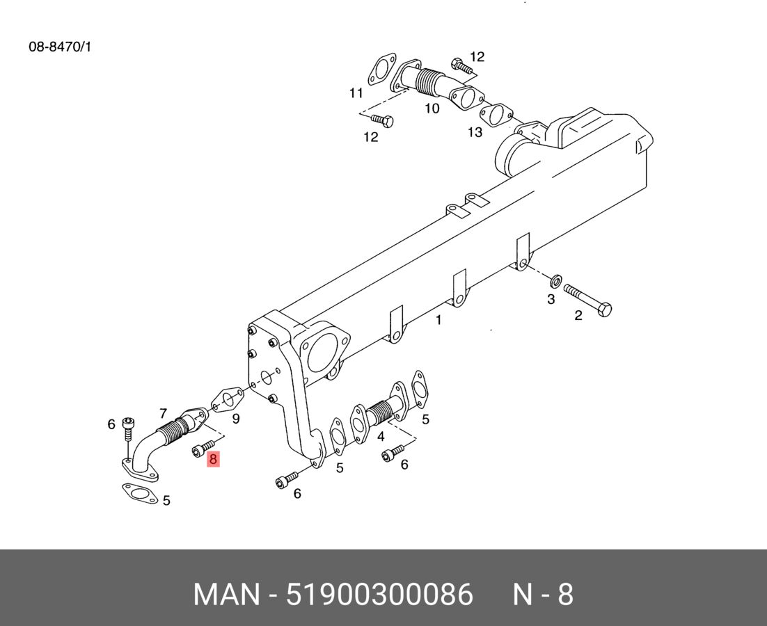 Винт с цилиндрической головкой m8x58 man (MAN 51900300086)