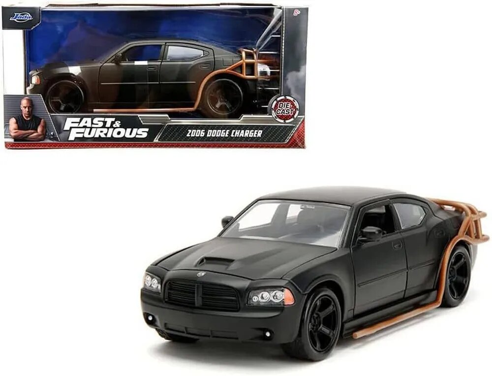 Игрушечная машинка Jada Toys 2006 Dodge Charger, масштаб 1/24, черный цвет — фото 1