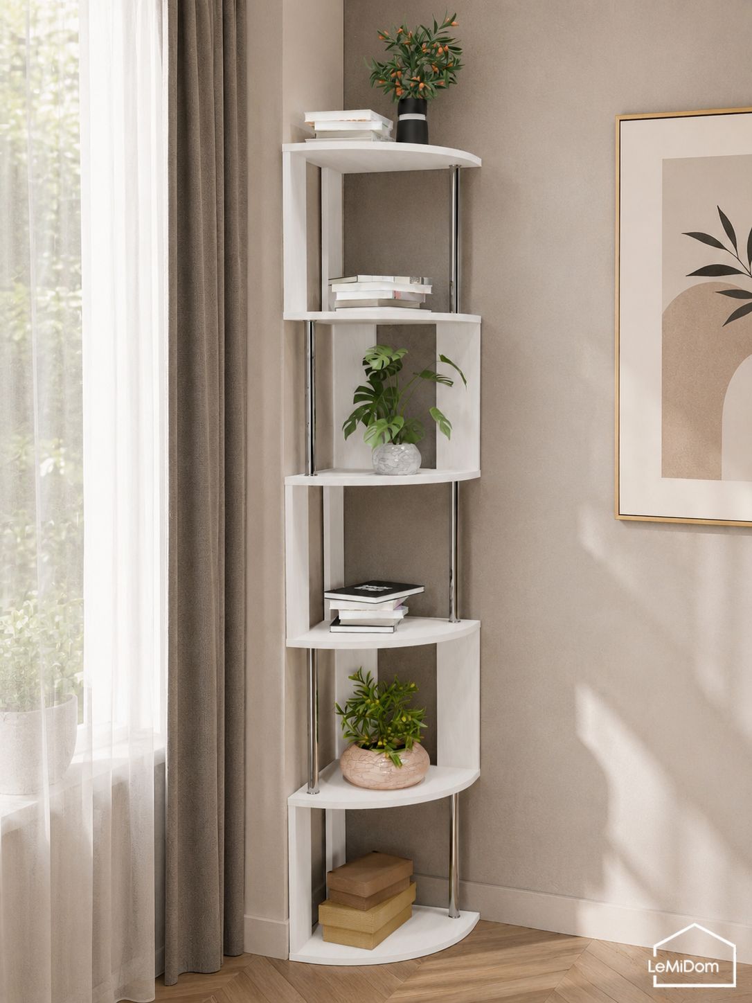Стеллаж деревянный мария S113 177x35x35 cм /Ясень анкор светлый