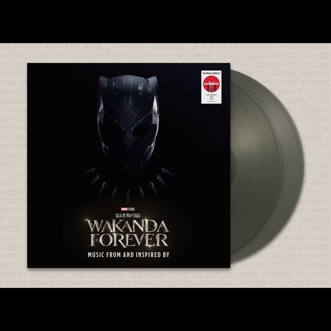 Черная Пантера: Ваканда Навеки OST (Black Ice, USA Limited Soundtrack) Цвет: "Черный Лед", Редкая Виниловая Пластинка из США, Саундтрек-Фильм Black Panther: Wakanda Forever,
