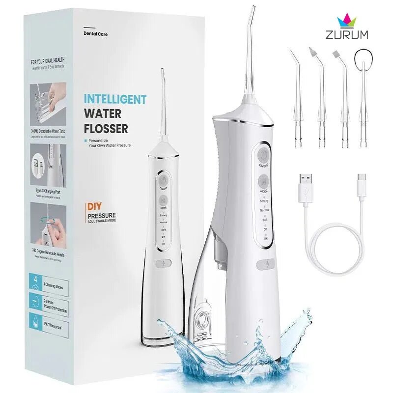 Ирригатор портативный WaterPik WP-462 EU Cordless Plus,300, белый,1