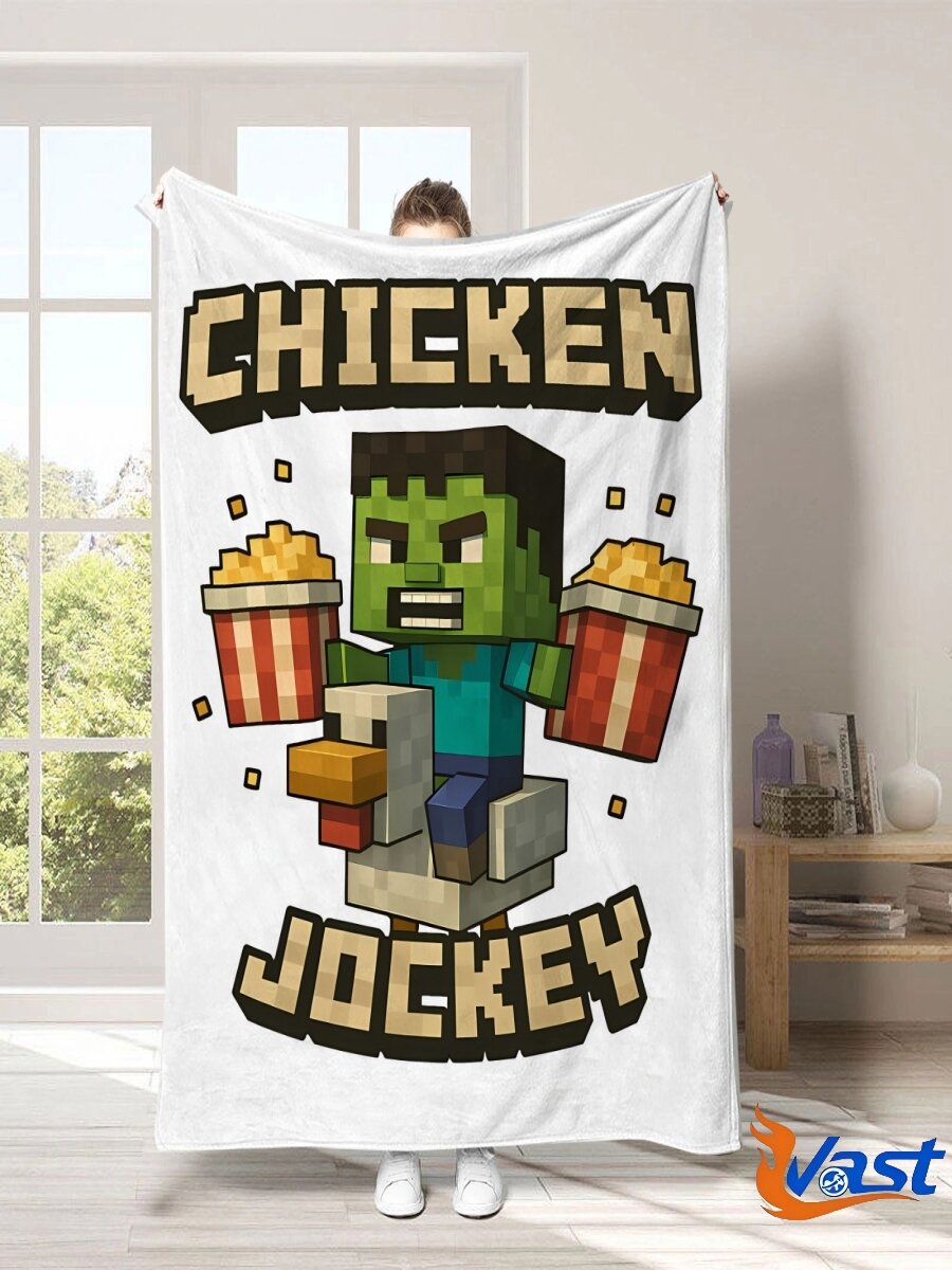 Детский фланелевый плед по мотивам игры Minecraft, мягкий теплый плед для детей, размер 150 200 см
