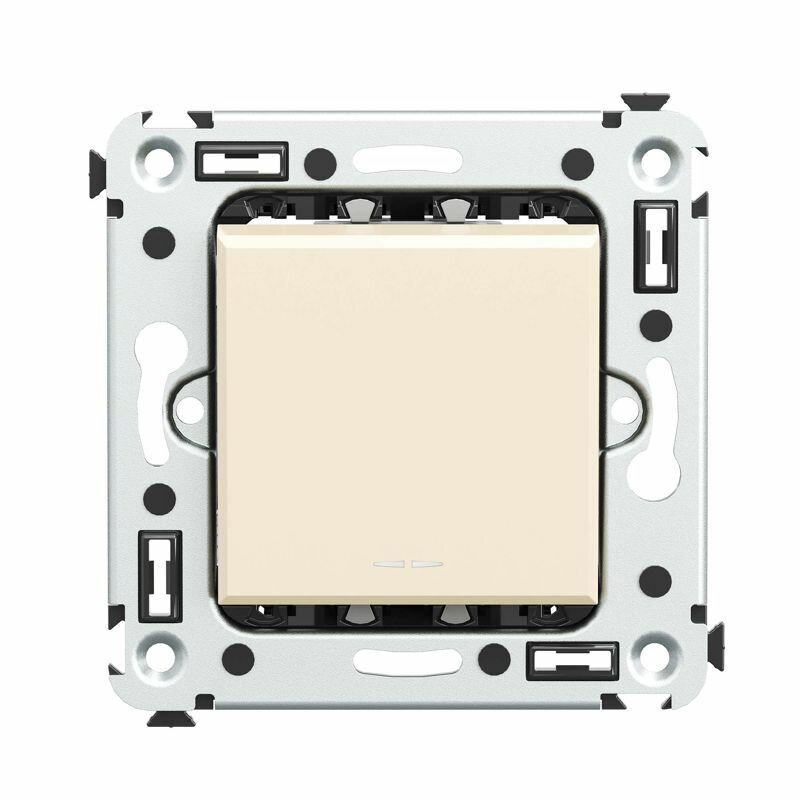 Выключатель 1-кл. 2мод. СП Avanti «Ванильная дымка» 16А IP20 беж. DKC 4405103