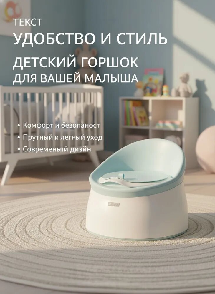 ZONE Детский горшок-стульчик складной с крышкой и съемным контейнером