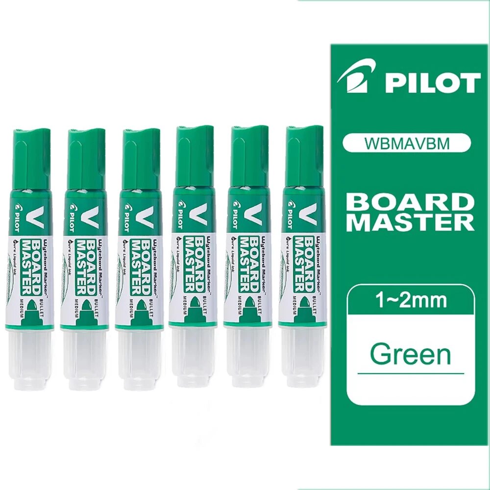 Маркер для доски Pilot Board Master, зеленый, 6 шт