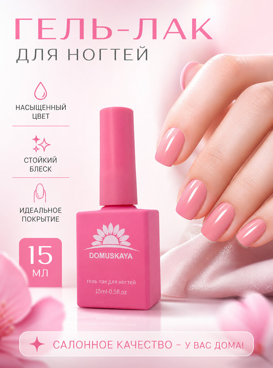 Гель лак для ногтей,15ml, DOMUSKAYA
