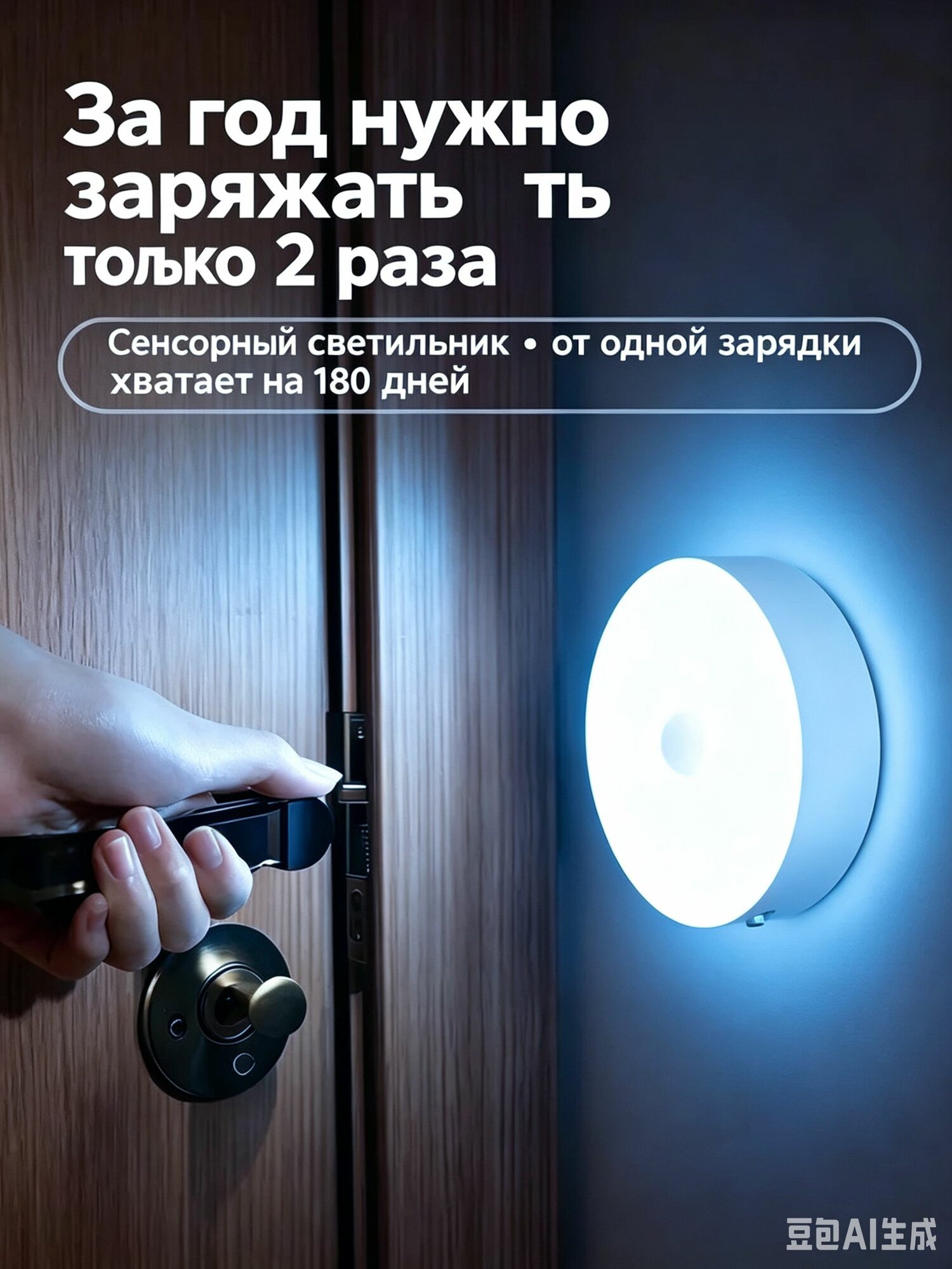 Ночник лампа настольная светильник с датчиком движения беспроводной