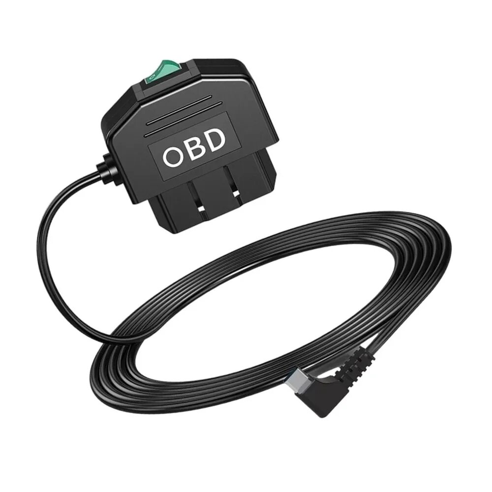 (1) Видеорегистратор Smart OBD с трехпроводной линией контроля парковки ACC Автомобильный кабель-уголок TYPEC