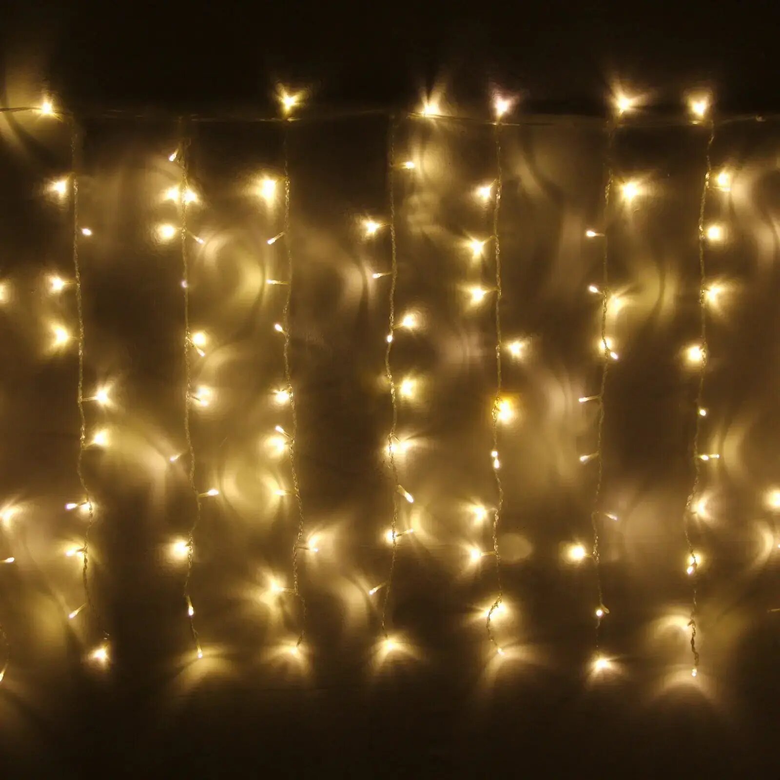 Гирлянда для улицы занавес «Мерцание» ш2* в3,0 м 480 ламп LED, прозрач. пров,1 реж, IP-54, Теплый белый (возможность соединения)