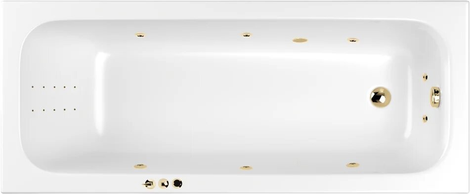 Акриловая ванна WHITECROSS Vibe 0105.170070.100. SMARTNANO. GL 169x70, с каркасом, пристенная, белая, глянцевая, со сливом-переливом, прямоугольная, с гидромассажем