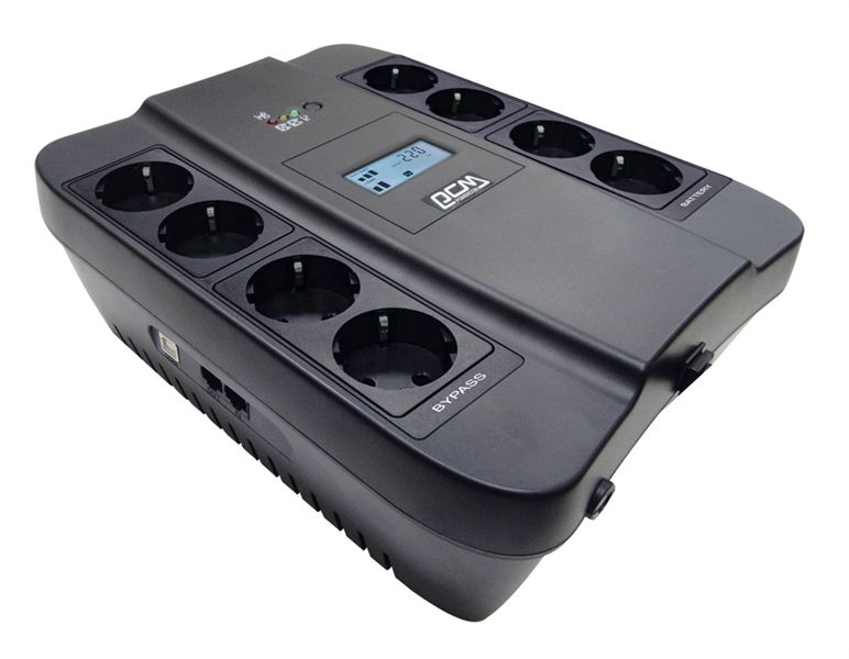 Powercom Spider SPD-550U, Line-Interactive, LCD, AVR, 550VA/330W, Schuko, black