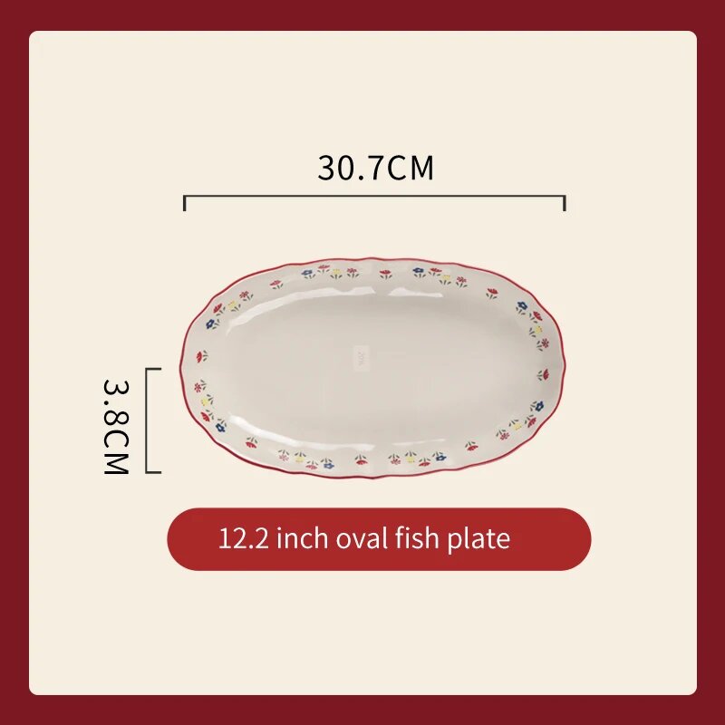 Овальная тарелка для рыбы 30.7x12.2 см, цвет 1X12.2Inches Plate