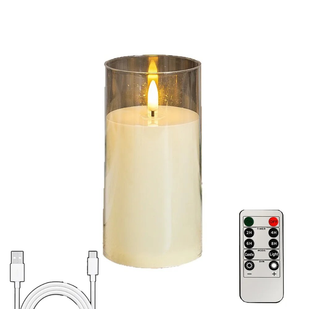 Реchargeable LED Flameless Candles White-5.5x10CM