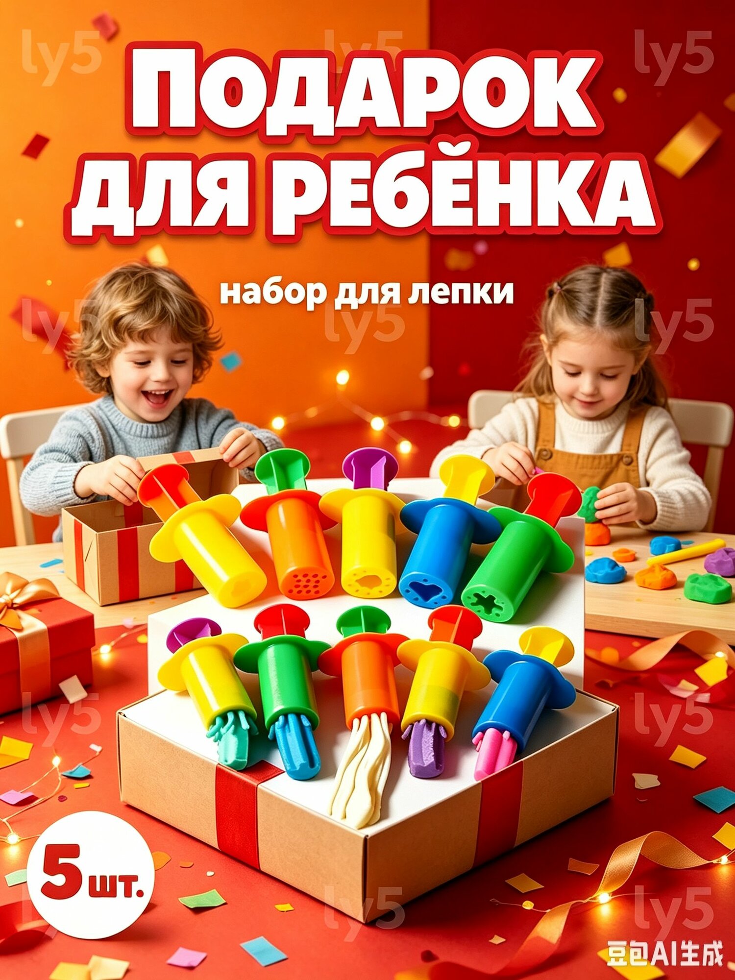 Набор шприцов-экструдеров для лепки из теста и пластилина