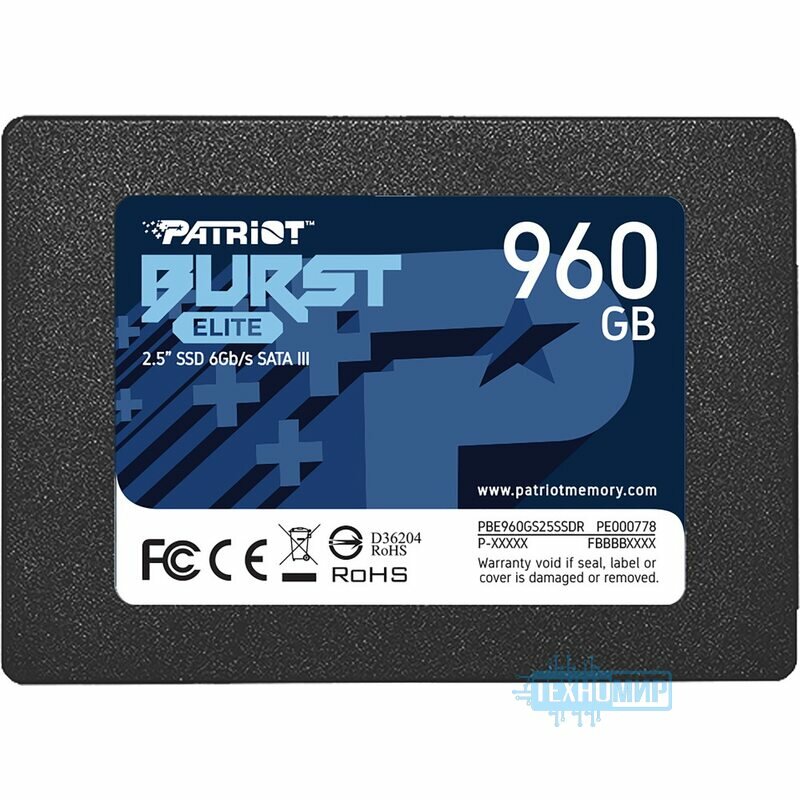 Твердотельный накопитель Patriot Memory Burst Elite PBE960GS25SSDR