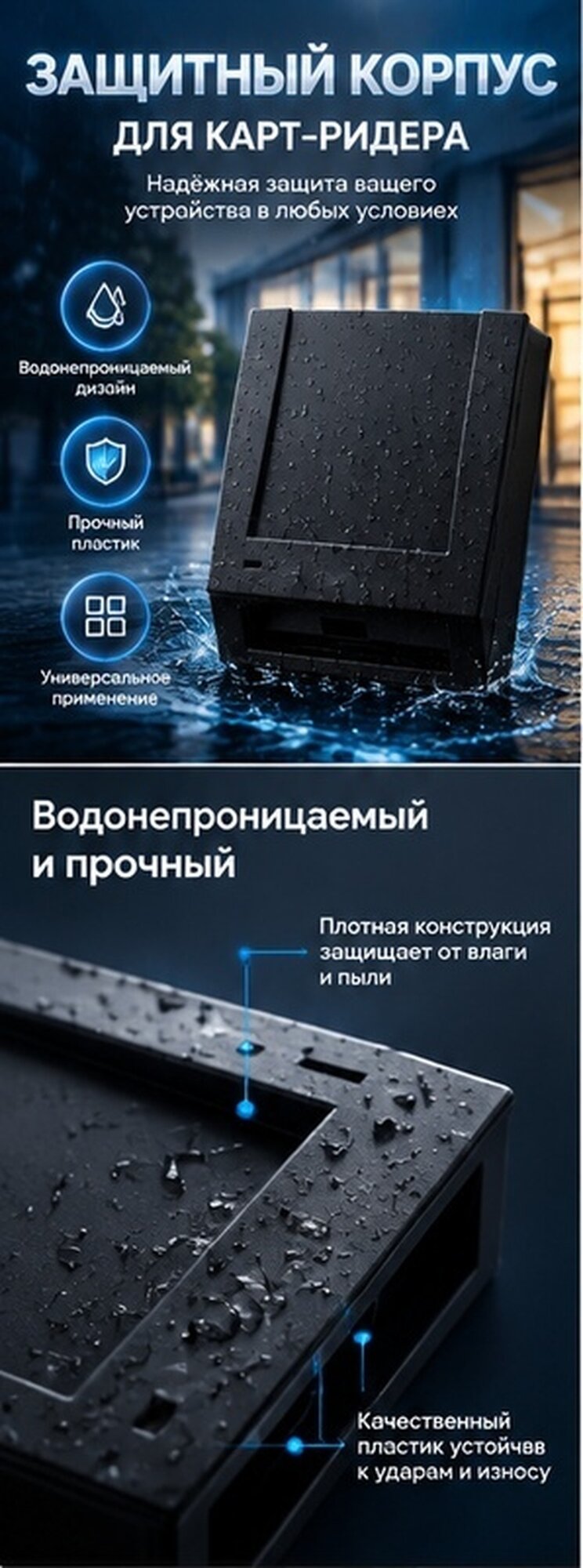 Водонепронимаемый Чехол Из Пластика Для Сканеров Карт Защитный Корпус Для Доступа Ic Идентификатор 11.00X8.20X2.50Cm