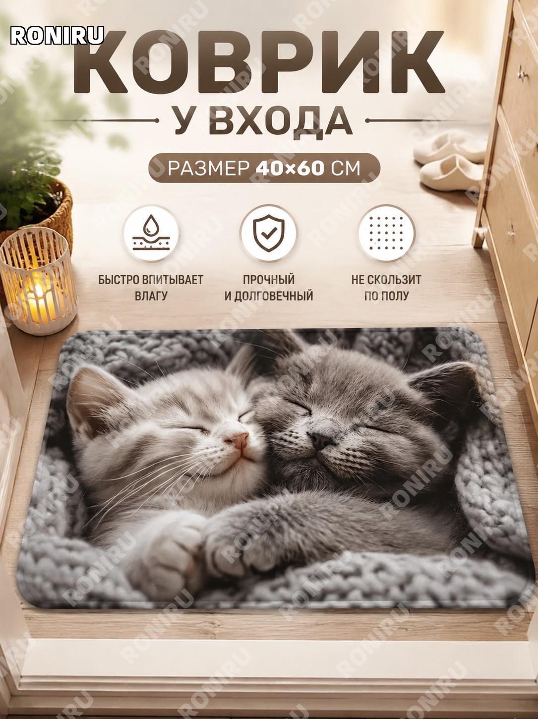 Коврик придверный 40×60 см SYT-MRM-4 из полиэстера, кристальный ворс с точечным покрытием для дома и ванной комнаты
