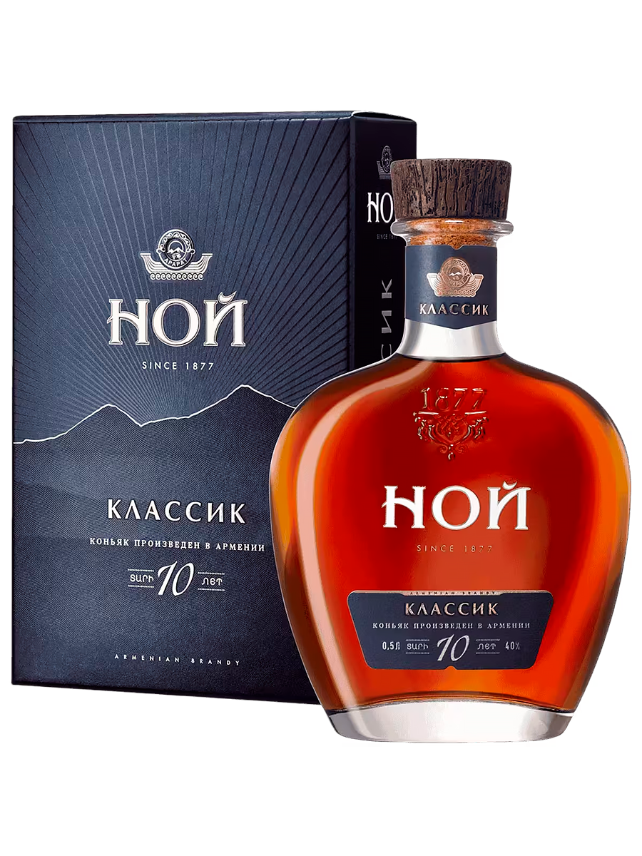 Коньяк Ной Классик 10 лет 0,5 л в подарочной упаковке